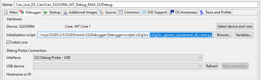 Please tell me how to change the M7 debug core from CORE0 to another ...