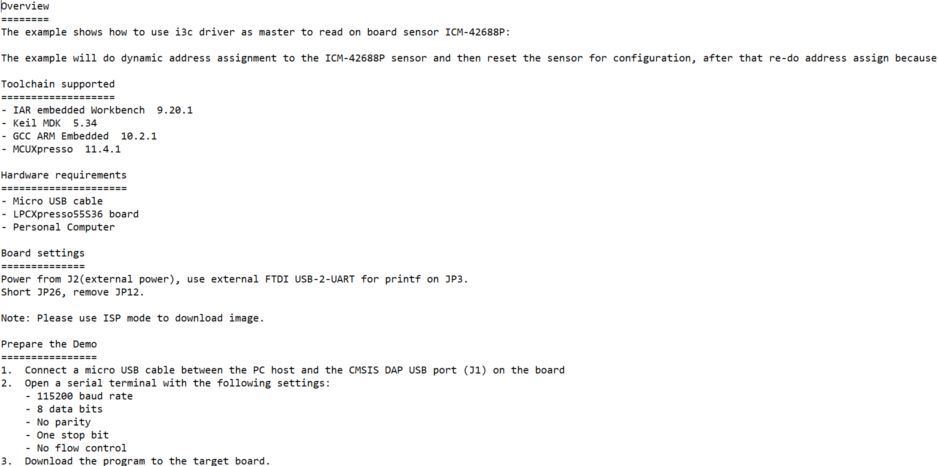 Solved: LPC5536 I3C NO WORK----USE LPC55S36 SAMPLE CODE I3C SENSOR NET WORK - NXP Community