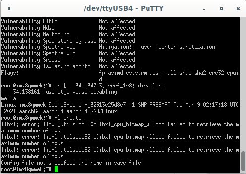 xl create/list anything gives: failed to retrieve maximum cpus - NXP Community
