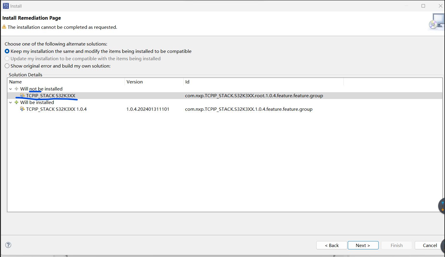 Solved S32k Install Stack In S32 Ds V50 Failed Nxp Community