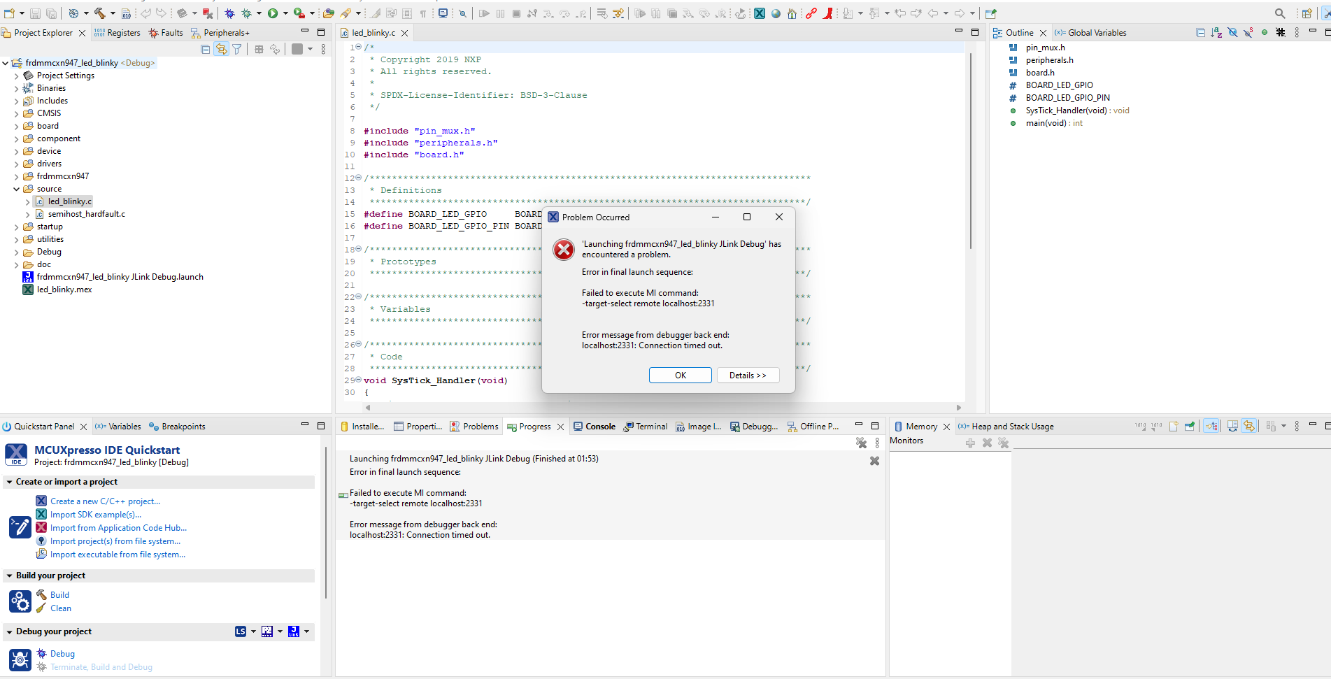 Solved: Error in final launch sequence - NXP Community