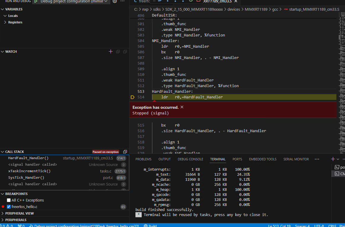 Solved: Hardfault when debugging rt1189 - NXP Community
