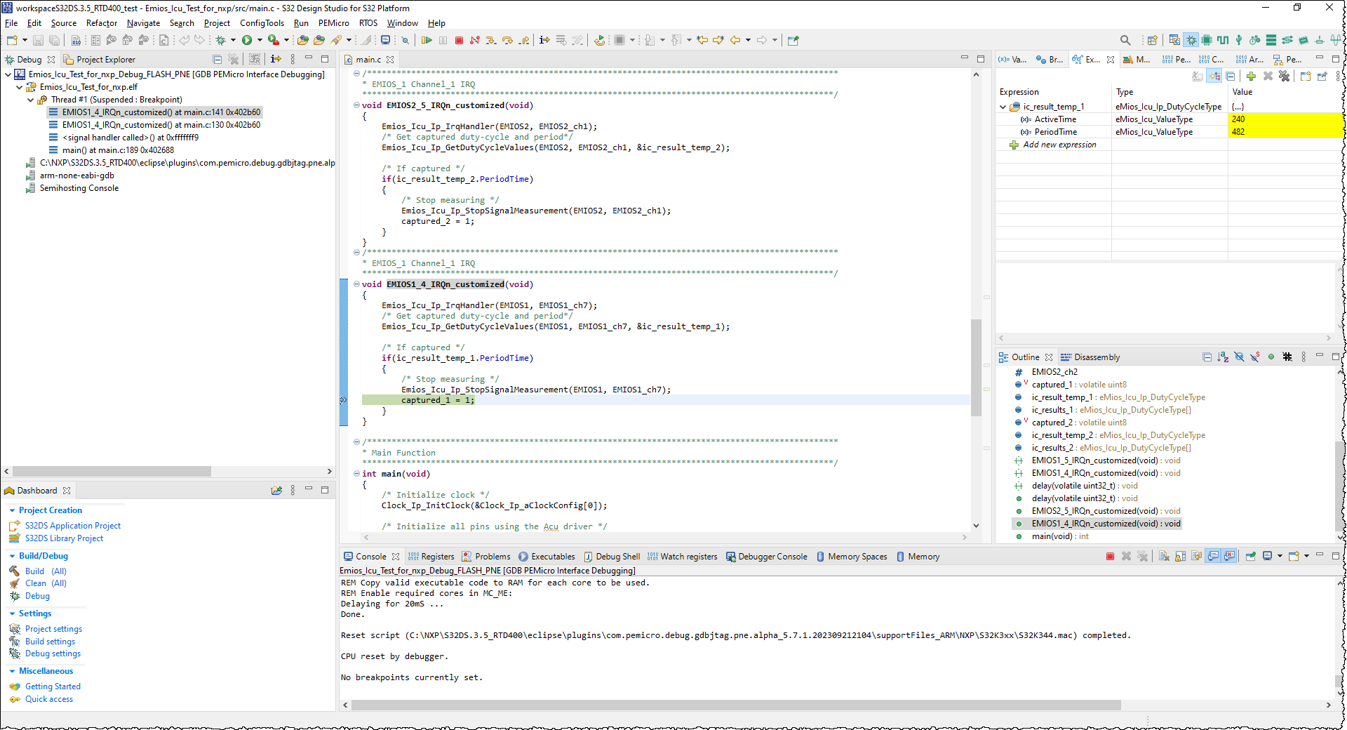 S32K344 eMios instance 1 channel 7 interrupt does not fire - NXP Community