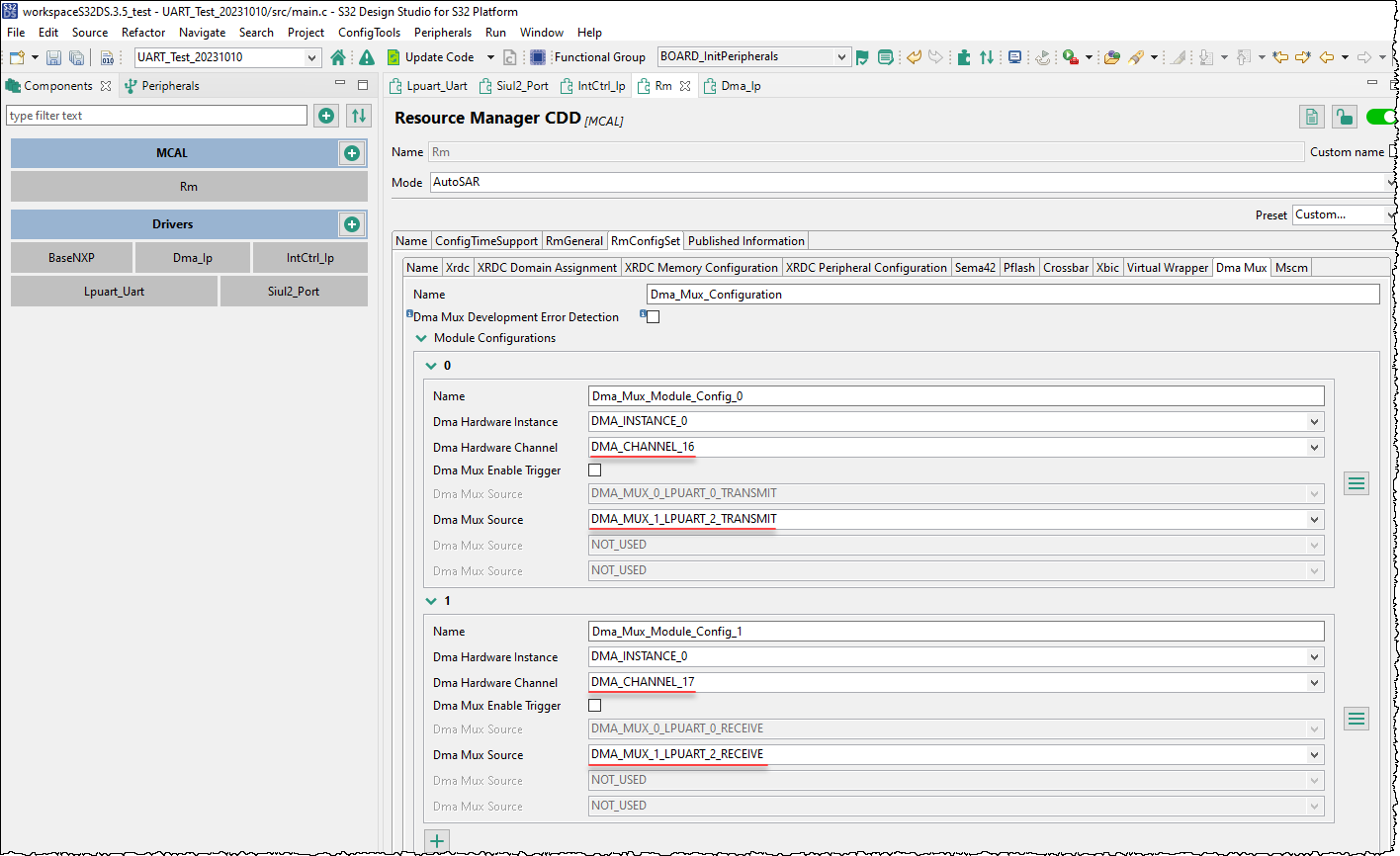Need LPUART2 using DMA example. - NXP Community