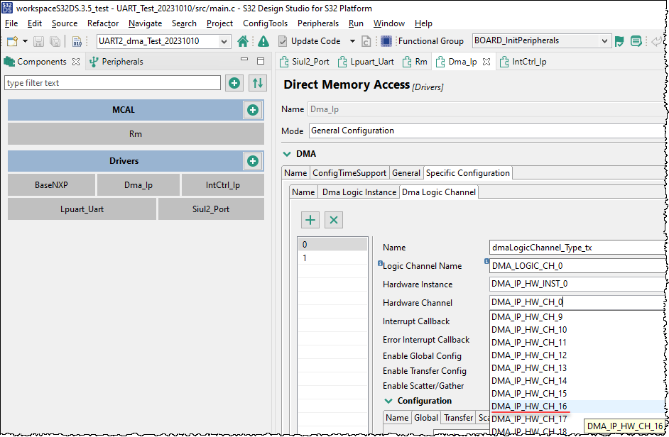 Need LPUART2 using DMA example. - NXP Community