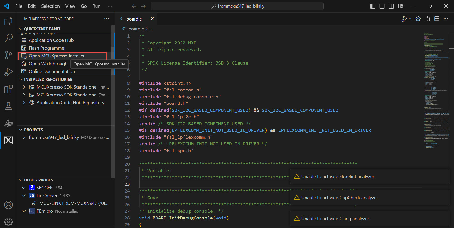 Why my MCUXpresso for VSCode cannot build MCX N947 hello world project？ - NXP Community