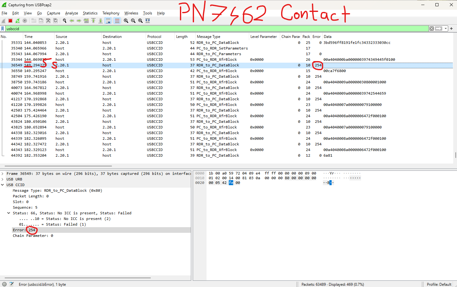 PN7462 ICC_MUTE error on CCID after first APDU request on contact interface - NXP Community