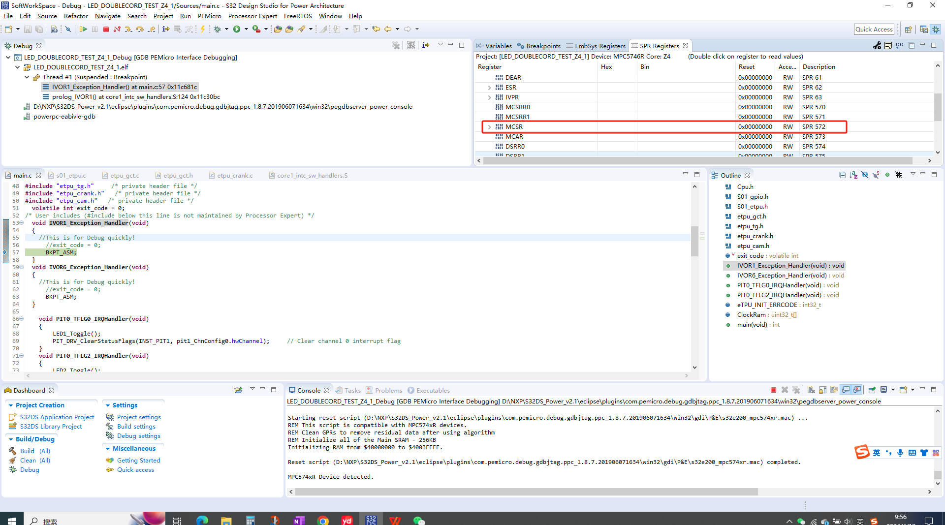 Solved: The IVOR1 IRQ is caused by SPC5746R triggering an interrupt. - NXP Community