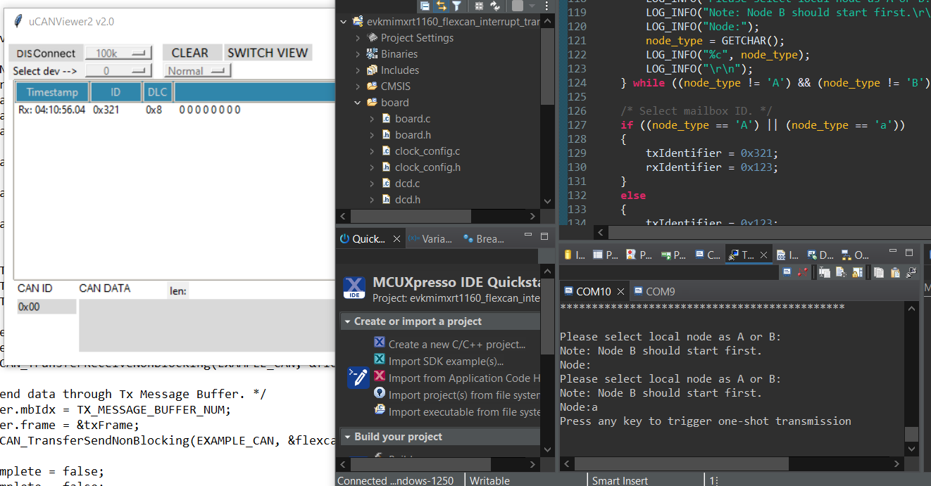 MIMXRT1160-EVK FLEXCAN EXAMPLE STUCK - NXP Community