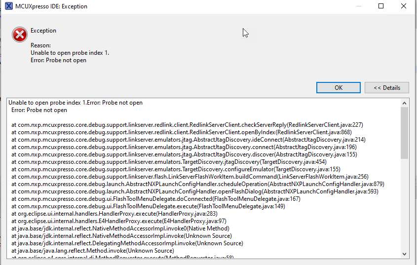 MCULink "Probe not open" - NXP Community