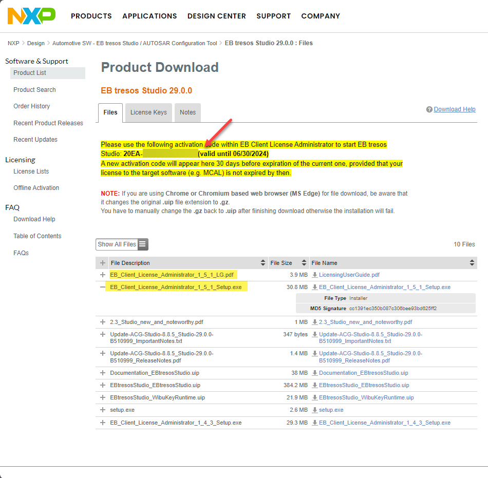 EB license activate failed in 1.4.3 - NXP Community