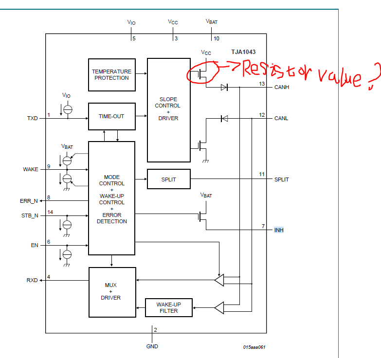 TJA1043 INH pull up resistor and at sleep mode the INH resistor - NXP ...