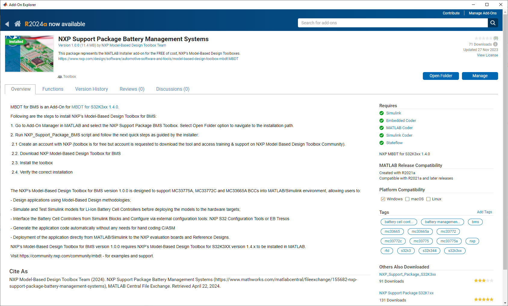 NXP Model-Based Design Toolbox for BMS v1.1.0 - Product Release Announcement - NXP Community