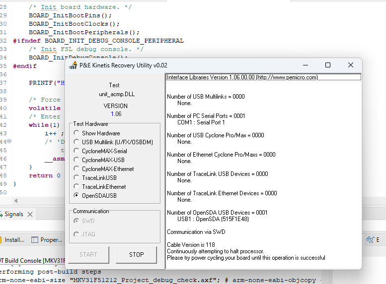 Debugger issue(open SDA) - NXP Community