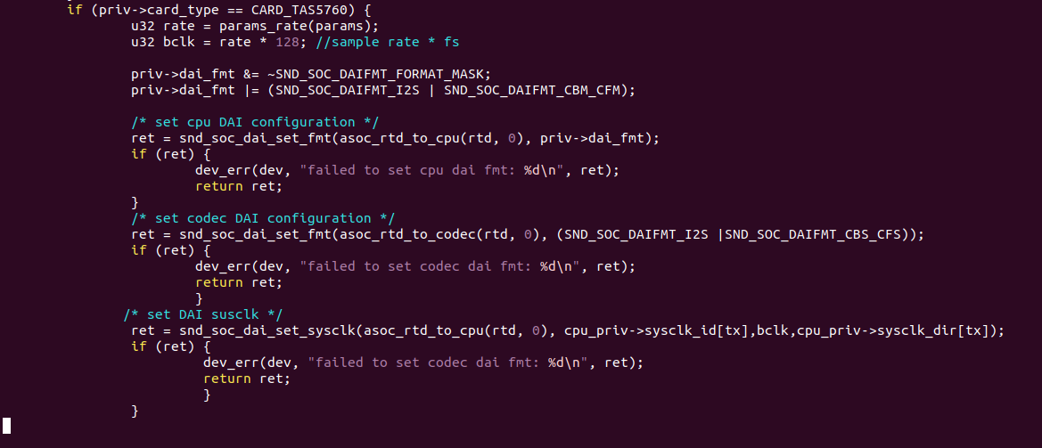 ESAI configuration for TAS5760 audio codec - NXP Community