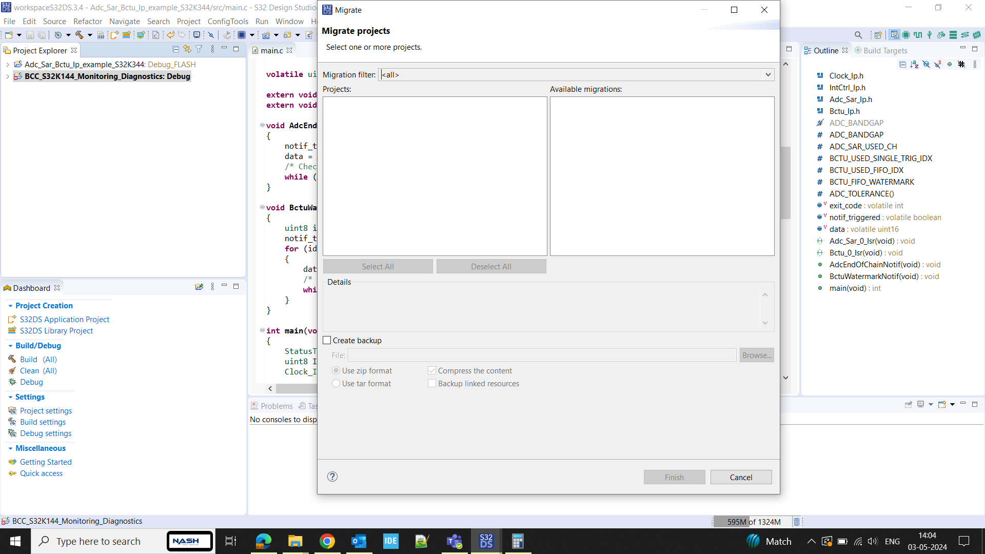 Solved: Migrating S32K144 project from S32 design studio for ARM to S32 design studio for S32 ...