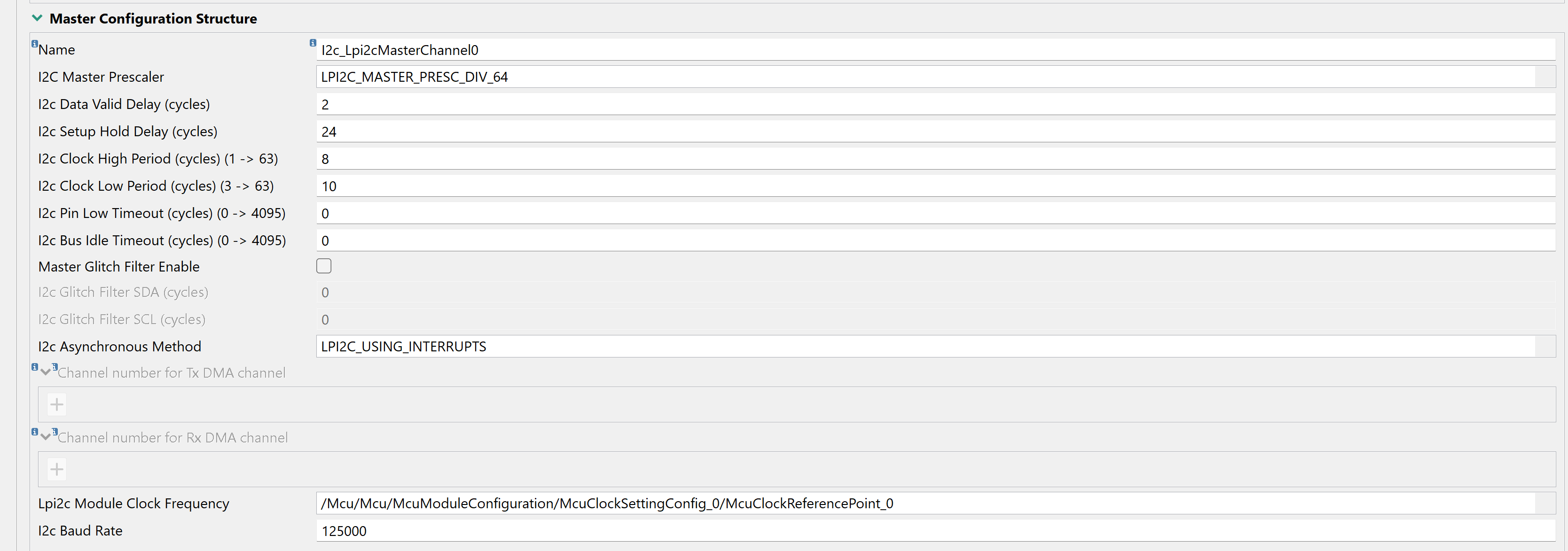 Configure S32k322 LPI2C channel 0 in master mode - NXP Community