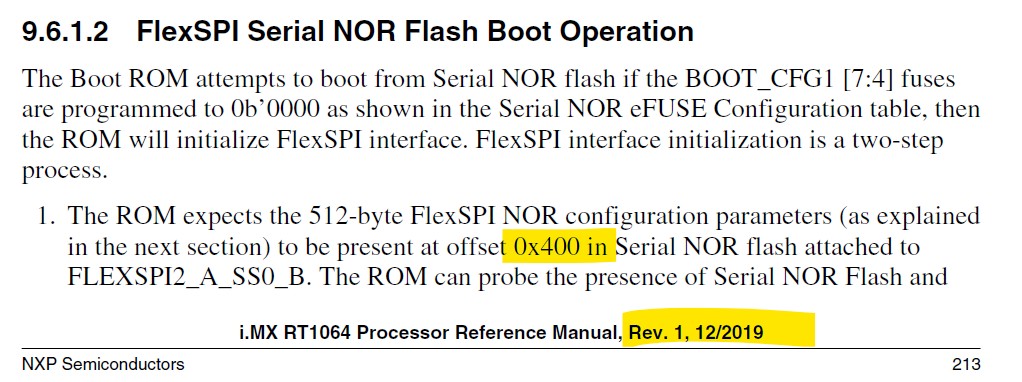 Solved: IMXRT1064 FCB address offset in ref manual rev1 vs rev2 - NXP Community