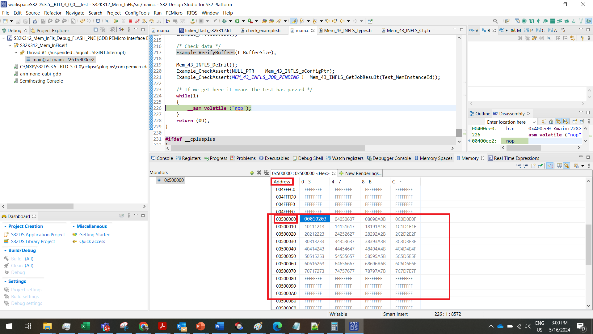 Example MCAL S32K312 MEM_InFls DS3.5 RTD300 - NXP Community