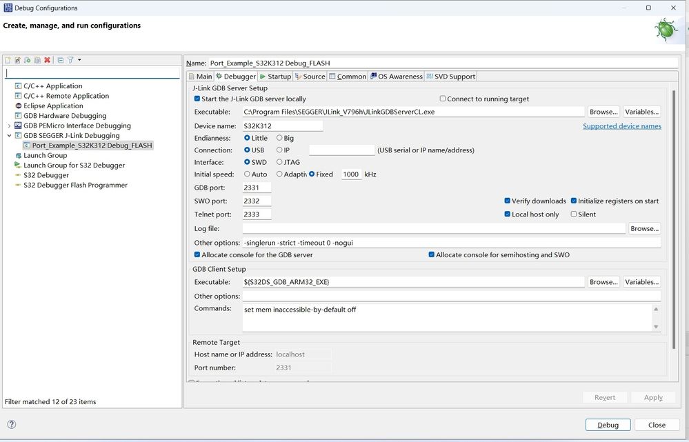 Solved: Re: Regarding the question of S32K312 using JLink for online debugging - NXP Community