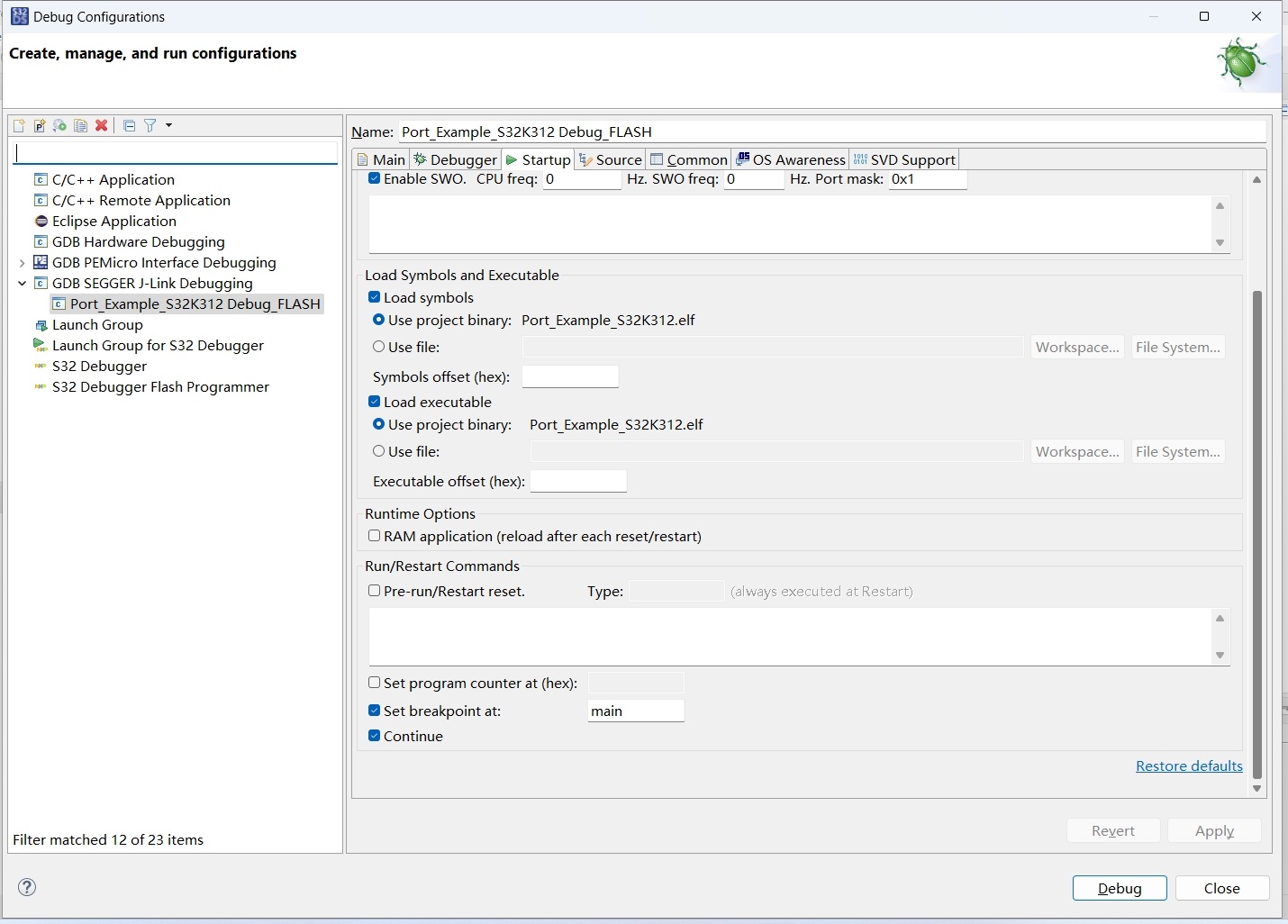 Solved: Regarding the question of S32K312 using JLink for online debugging - NXP Community