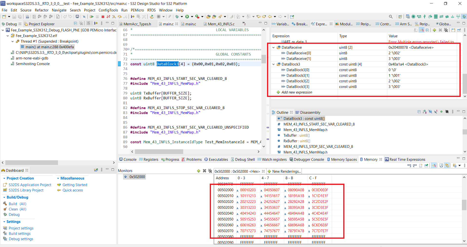 Example MCAL S32K312 FEE and MEM_InFls DS3.5 RTD300 - NXP Community
