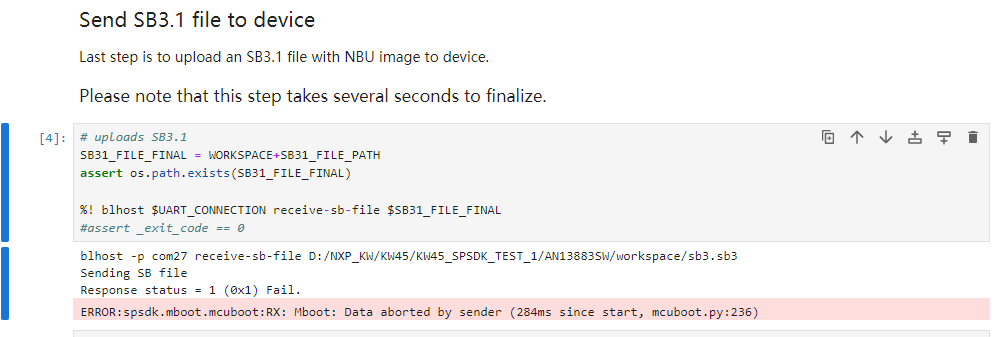 Solved: KW45 SPSDK burns NBU and locks up - NXP Community