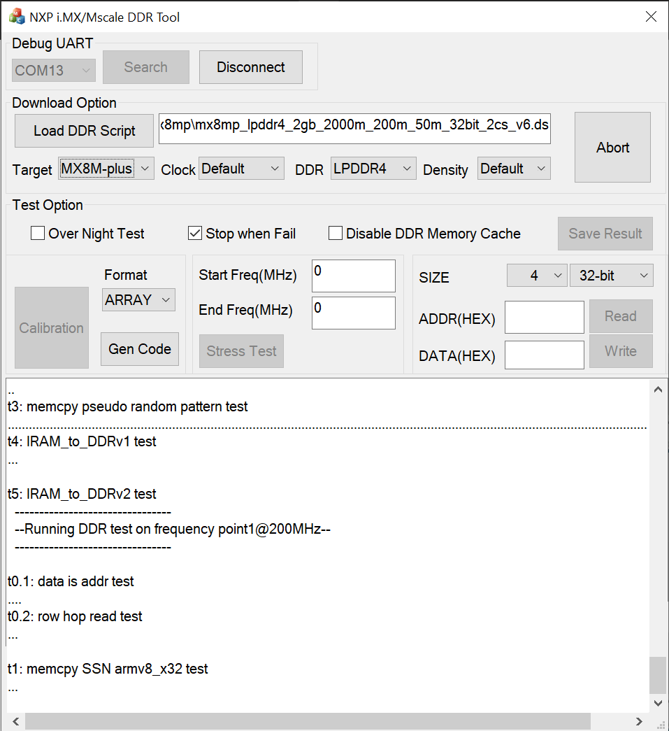 i tried to perform stress test on LPDDR4 RAM using mscale ddr tool ...