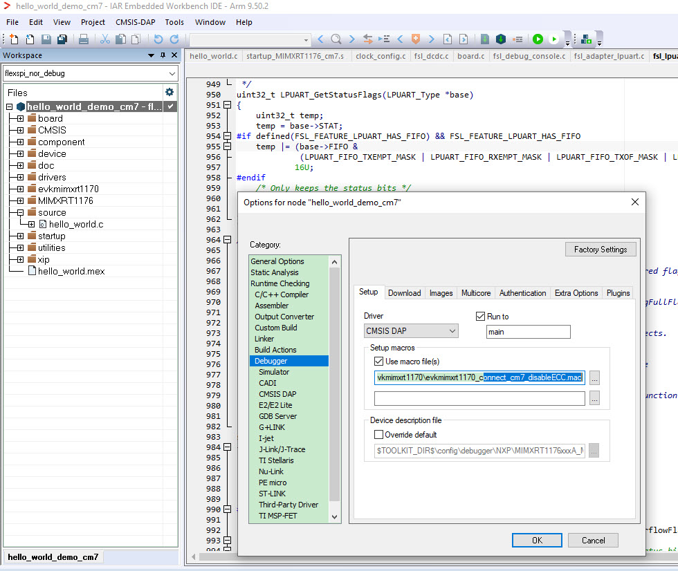 RT1170 CMSIS DAP+IDE debug based on ECC enabled - NXP Community