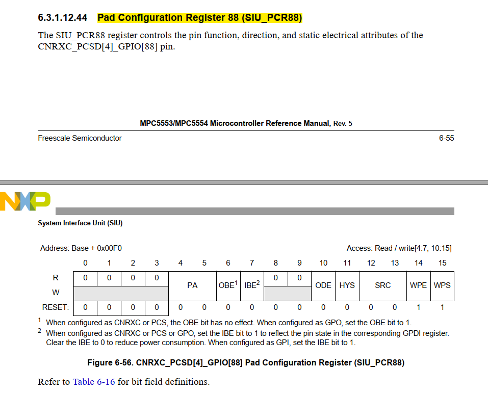 mpc5554 GPIO103 - NXP Community