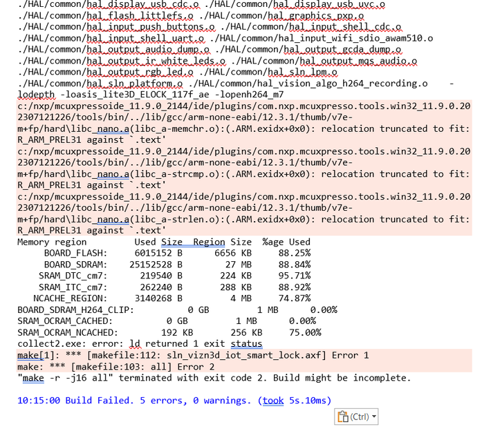 Solved: Re: iMXRT117x: Linking errors during build smart_lock app for ...