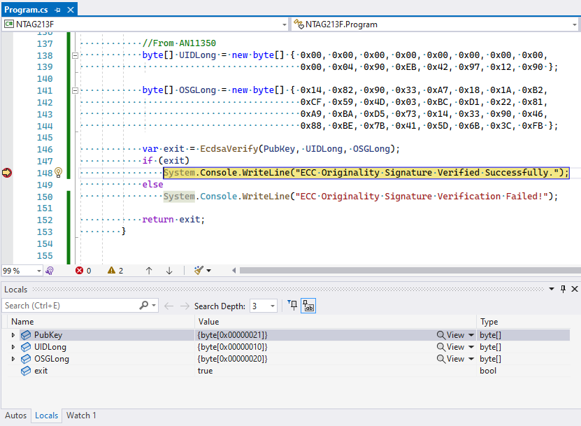 NFC NTAG213 READ_SIG Originality Signature Verification Using ACS ...