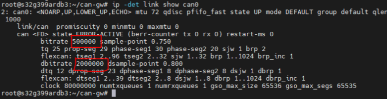 Goldbox can't send CAN message via FlexCAN0 with brate 500k - drate 2M ...