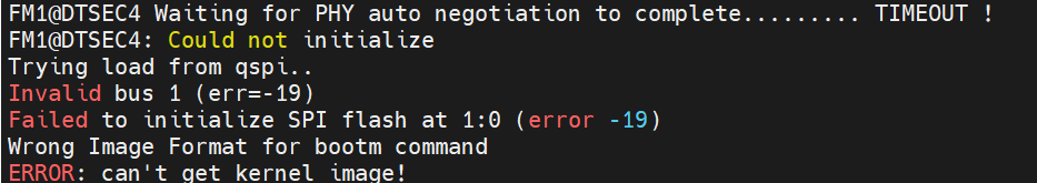 Solved: The LS1043aqds keeps restarting after entering the uboot, and an error is displayed ...