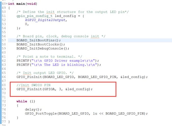 Re: How to configure SWIO pin as GPIO pin? - NXP Community