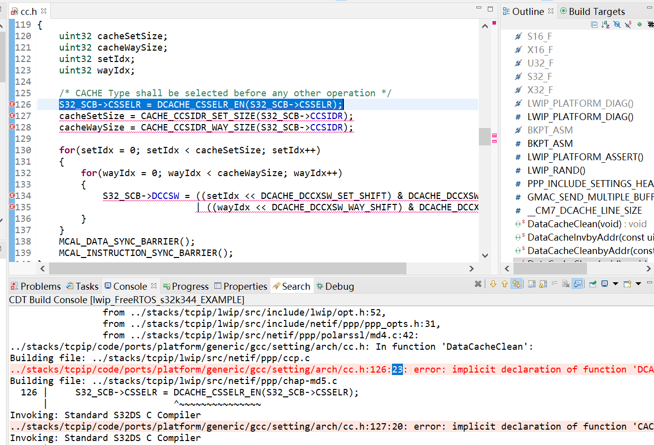 Solved: compiling error: S32K344 After D_CACHE_ENABLE is enabled - NXP Community