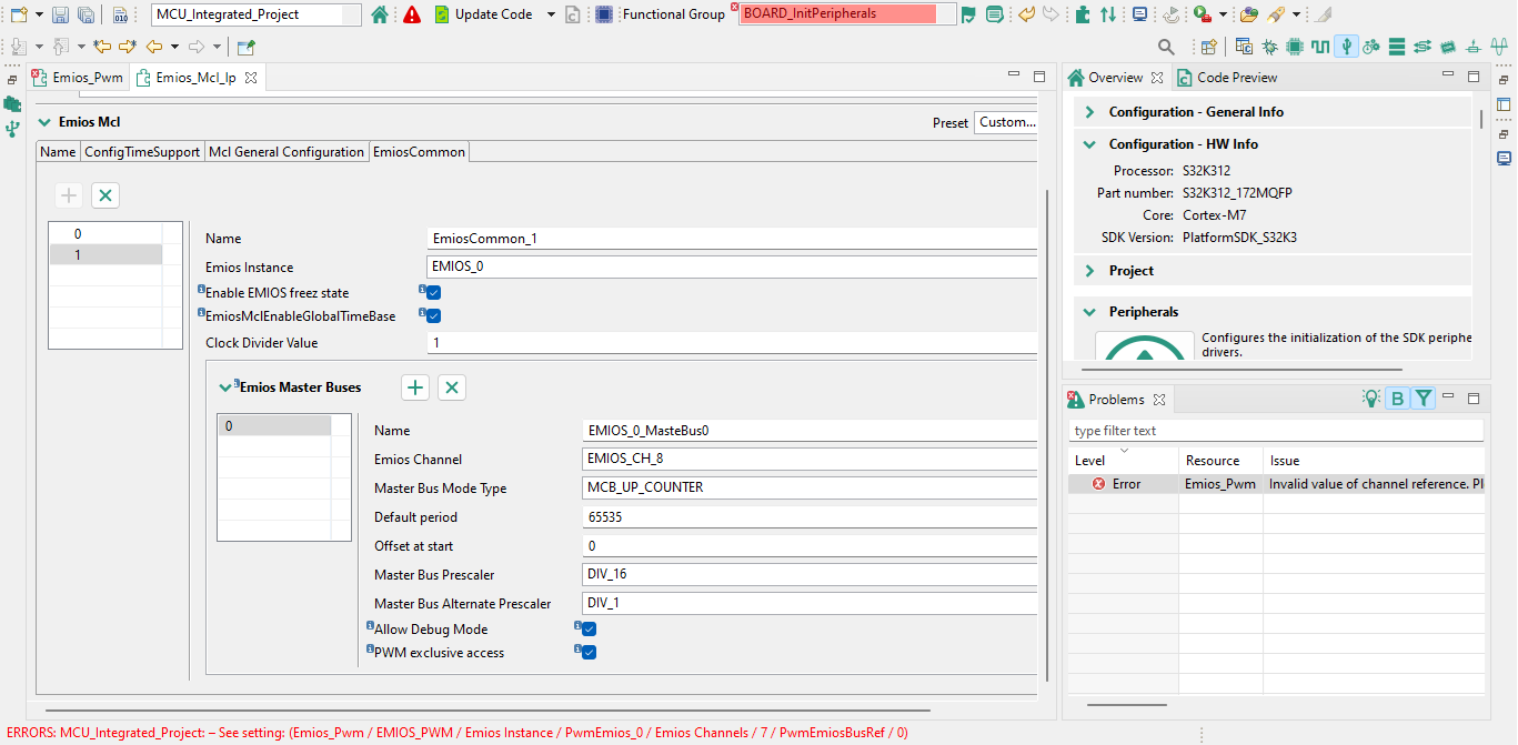 PWM Generate EMIOS 0 MCL error - NXP Community