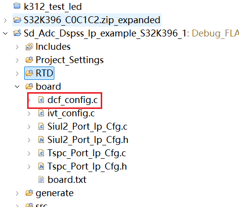 Solved: What is the use of the dcf_config.c file under the board folder of the S32K396 project ...
