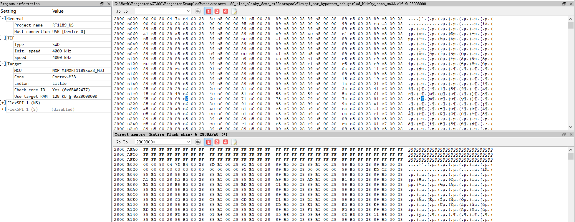 LED blinky example from SDK of RT118X can't startup after power on ...