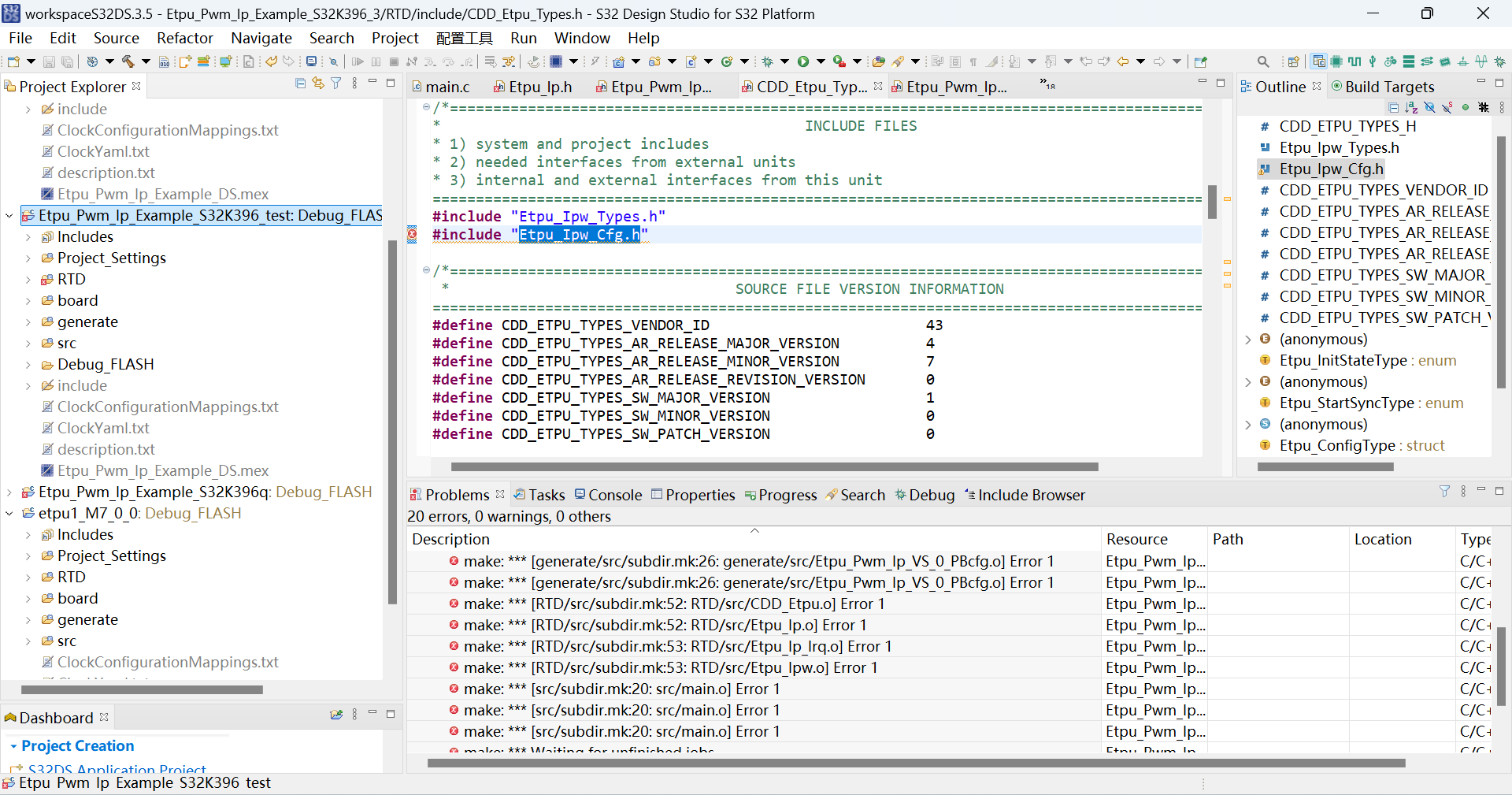 Solved: The compilation of the "Etpu_Pwm_Ip_Example_S32K396" example program reports an error ...
