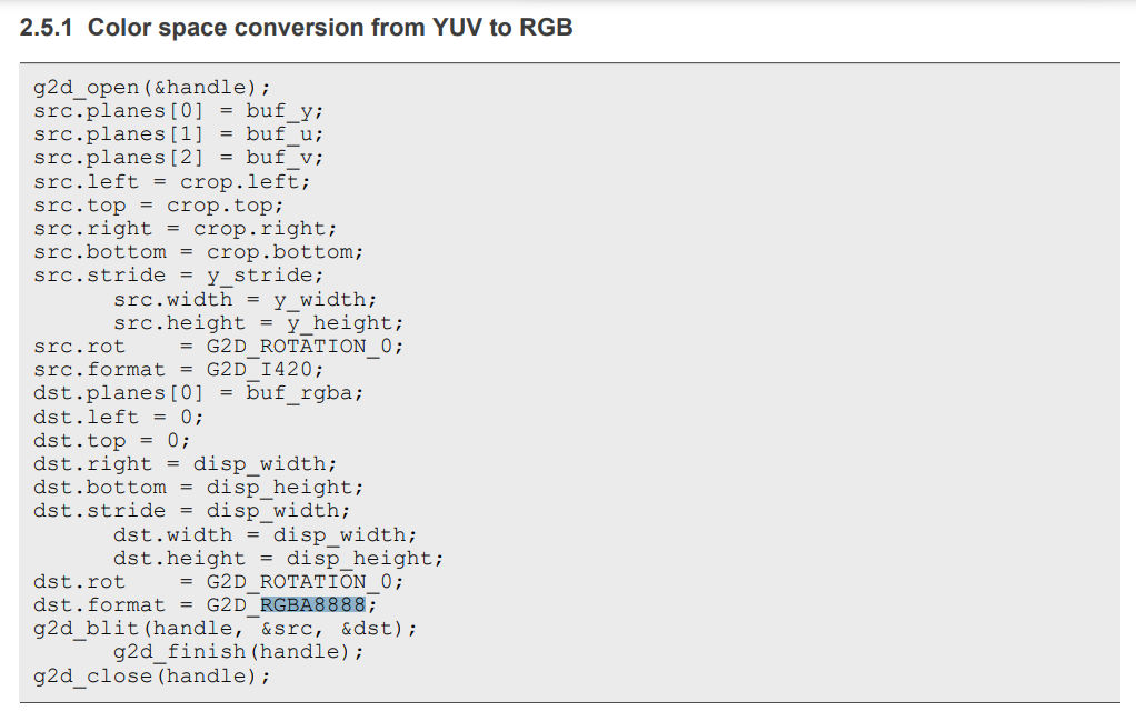 libg2d G2D API library source code and i.MX8MM MINI 8 bit greyscale ...