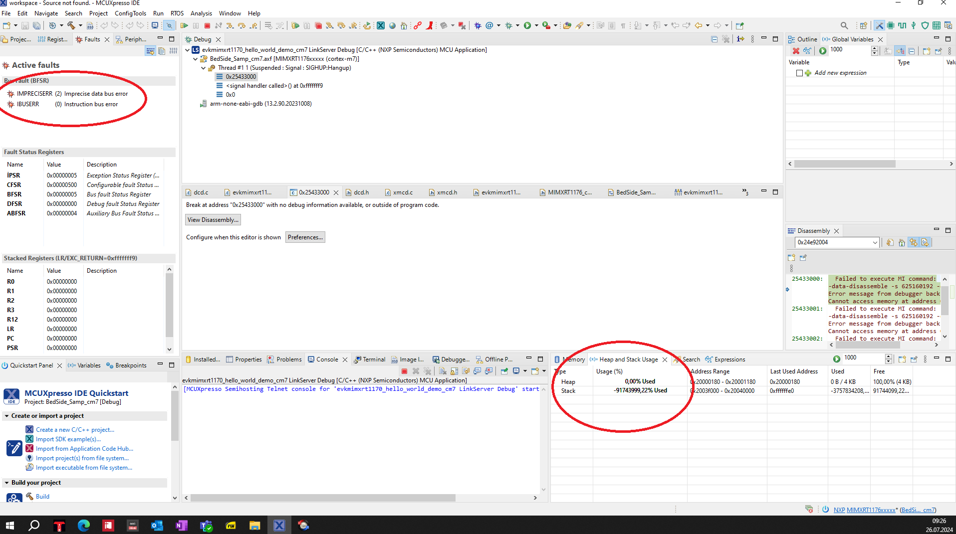 IMXRT1176 BUS FAULT: IMPRECISERR - NXP Community