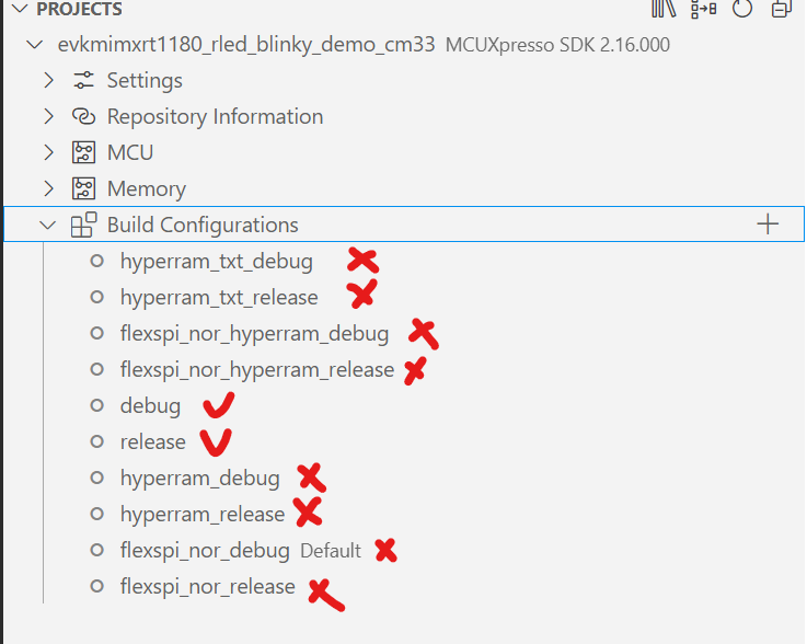 Re: LED blinky example from SDK of RT118X can't startup after power on - NXP Community