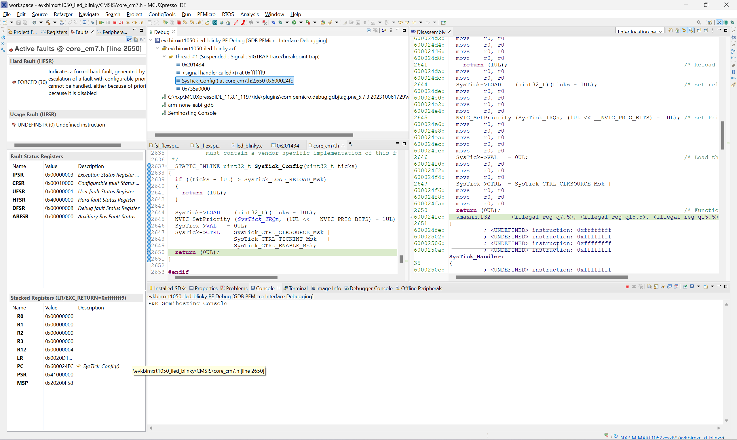 Re: Hard fault on Hello world example on iMX RT 1052 - NXP Community