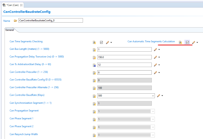 how can I change 'the CAN sample point' with auto-calculation in MCAL ...