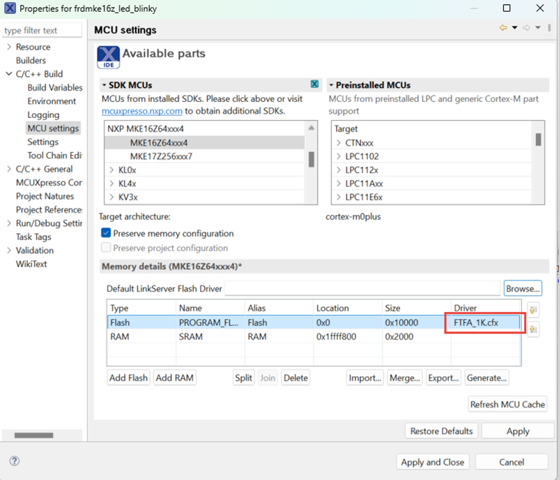 Fixing error flash with MKE16Z4 - NXP Community