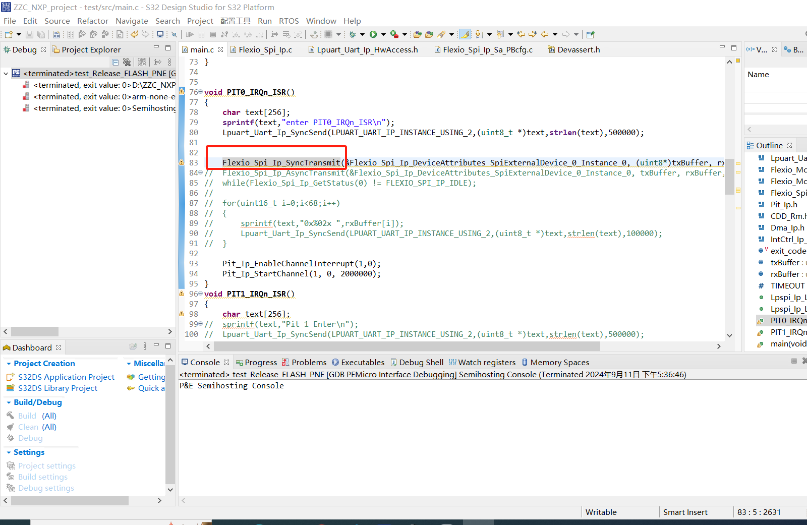 After configuring Flexio_SPI's DMA mode, the runtime enters the ...