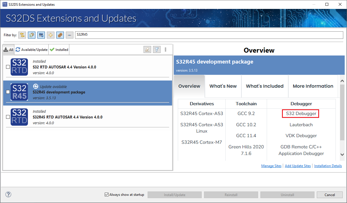 HOWTO: Start S32 Debugger from S32 Design Studio on S32R45 EVB - NXP ...