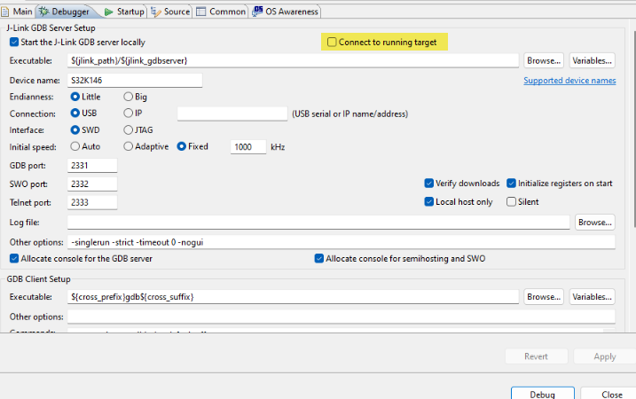Unable to debug code in S32 design studio V3.4 - NXP Community