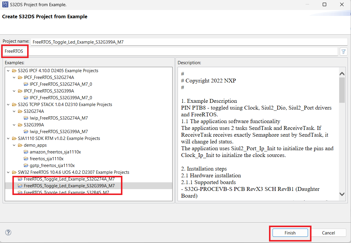 Re: S32G399A-RDB3- Guide to configure FreeRTOS - NXP Community